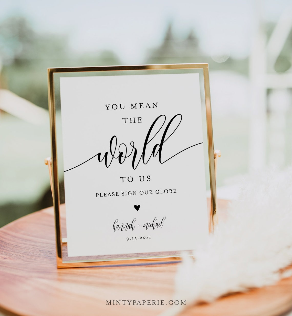 Globe Guest Book Sign, You Mean the World to Us, Wedding Globe ...