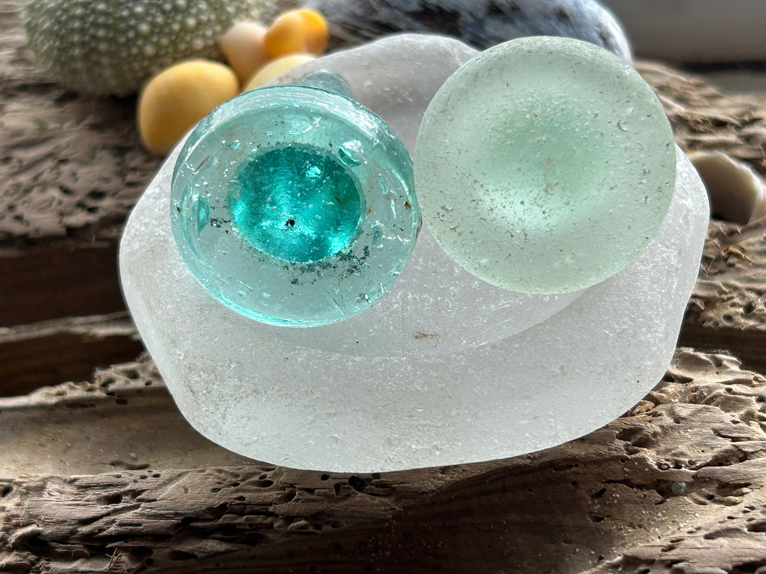 Trio of Rare Scottish Beach Finds Sea Glass Stopper Vintage Mudlarked ...