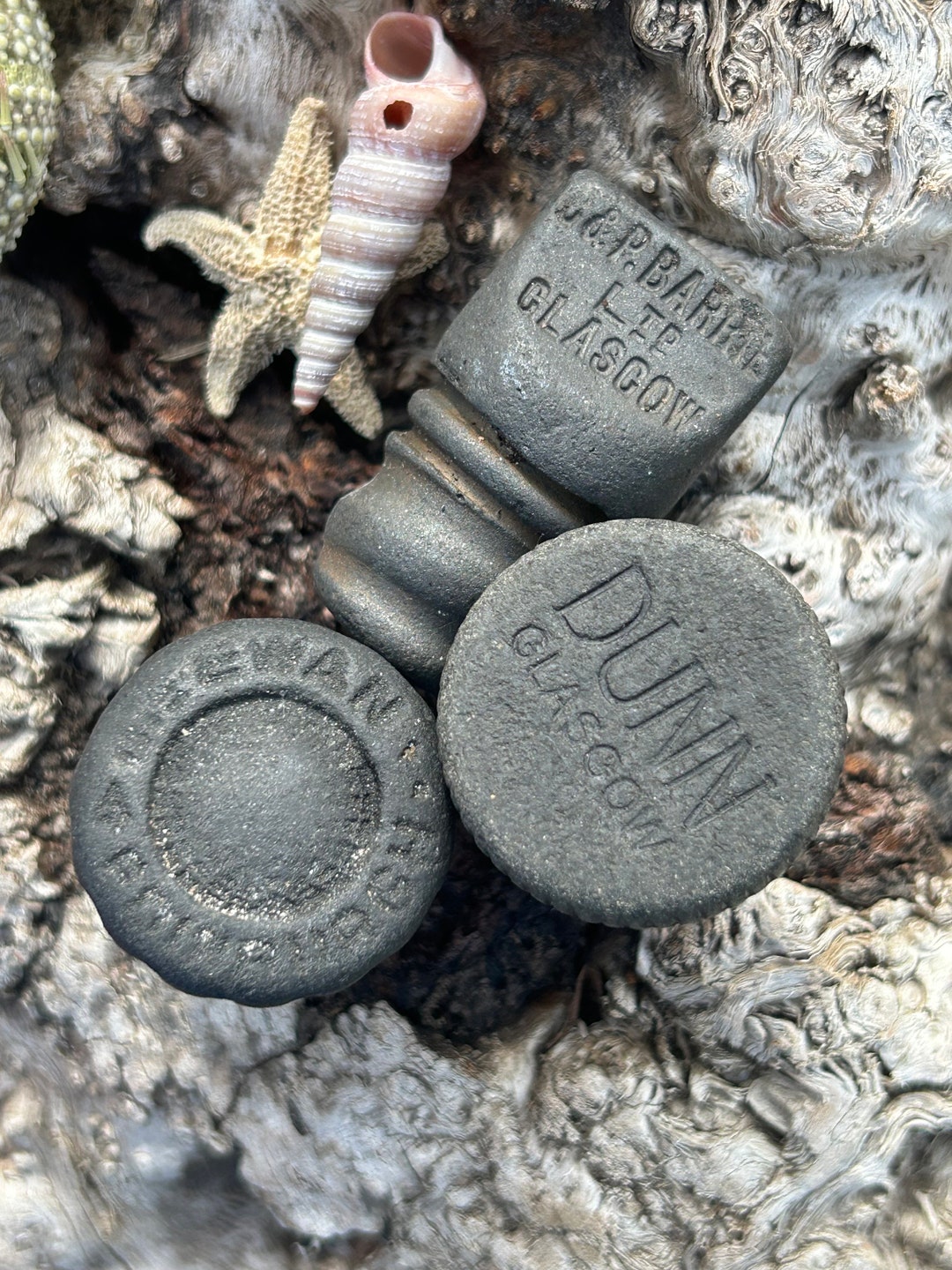 3 Vulcanite War Grade Sea Glass Bottle Stopper Vintage Glass Seaglass ...