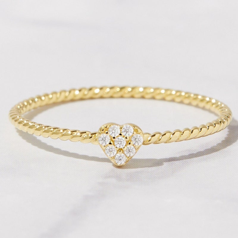 Dainty Heart Ring - Etsy