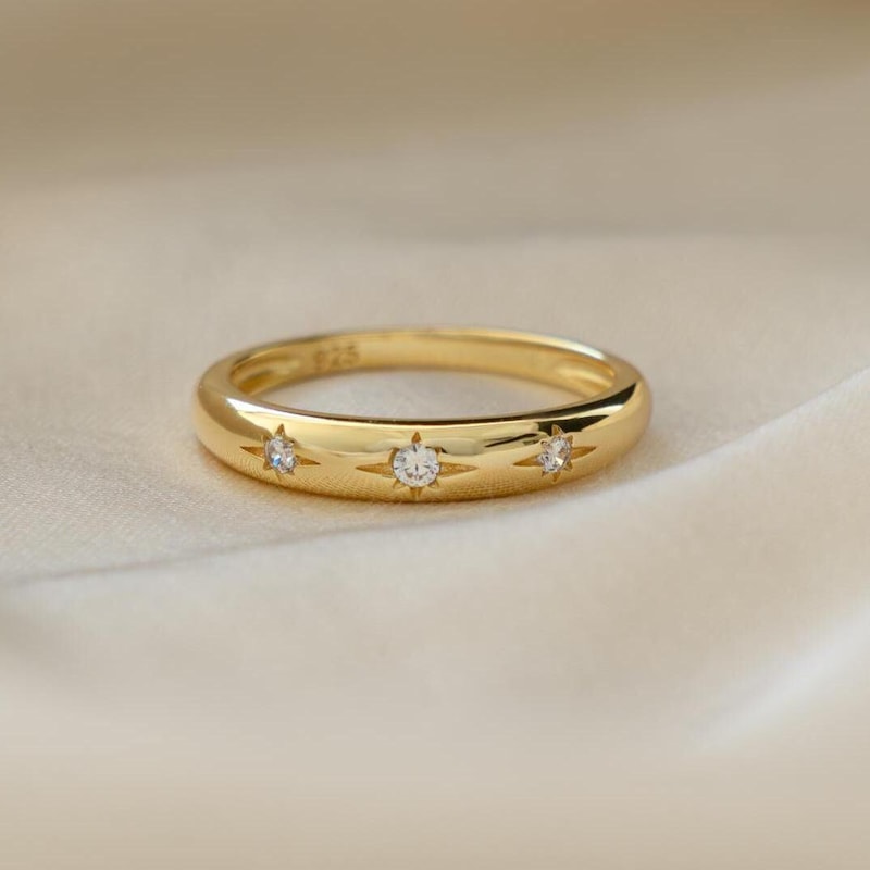 Ring With Star Diamond - Etsy