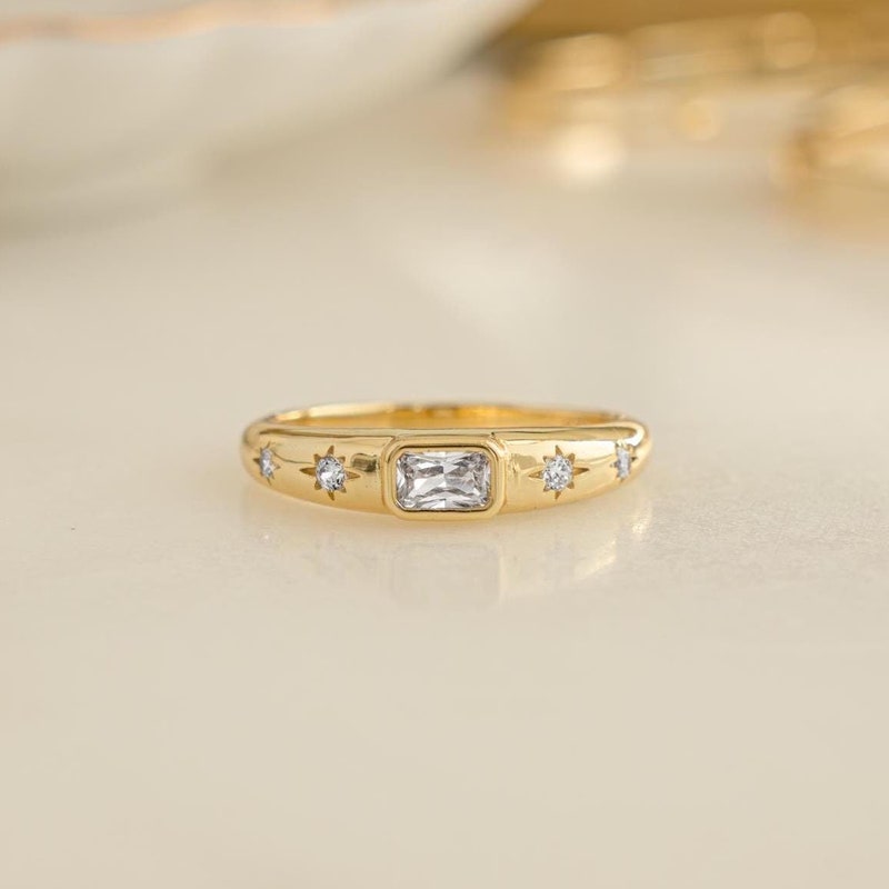 Platinum North Star Ring - Etsy