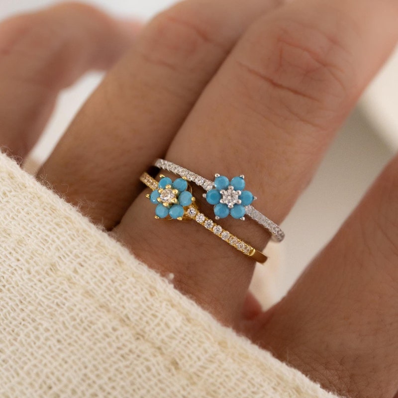 Vintage Thin Turquoise Ring - Etsy