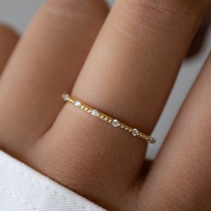 Thin Gold Ring Stacking Ring Minimalist Ring Simple Ring Thin Ring Delicate Ring Stackable Ring ...