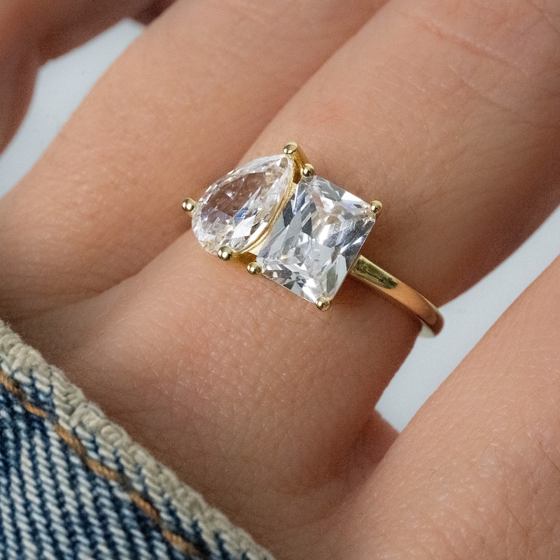 Two Stone Ring - Etsy