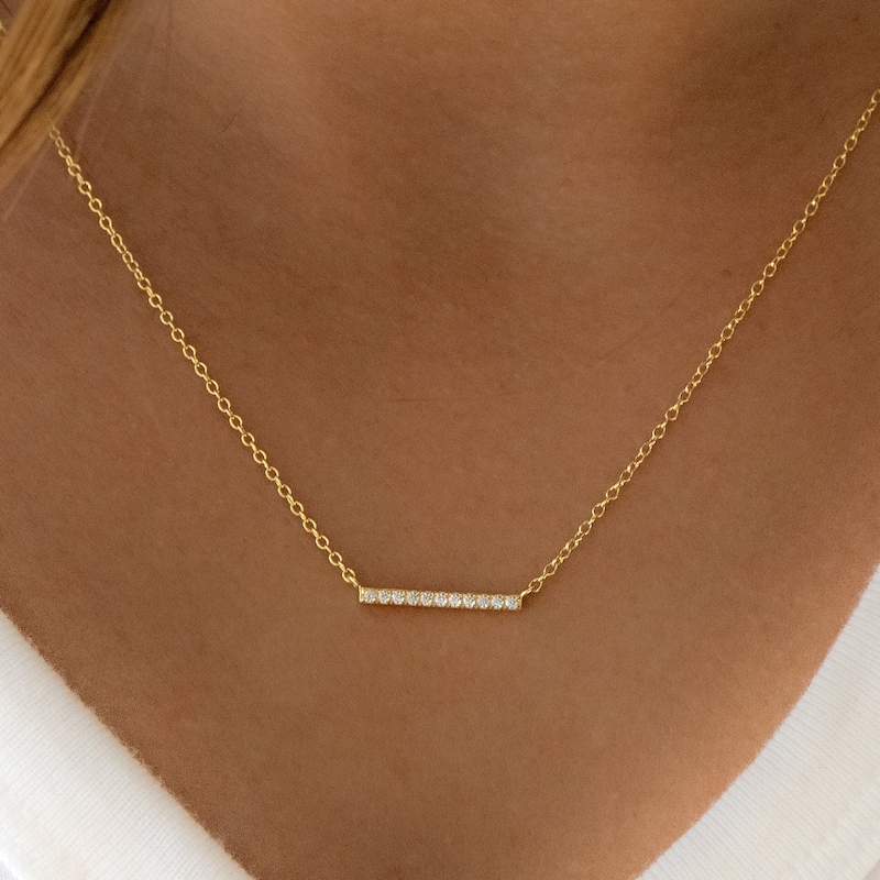 Pave Gold Pearl Necklace - Etsy