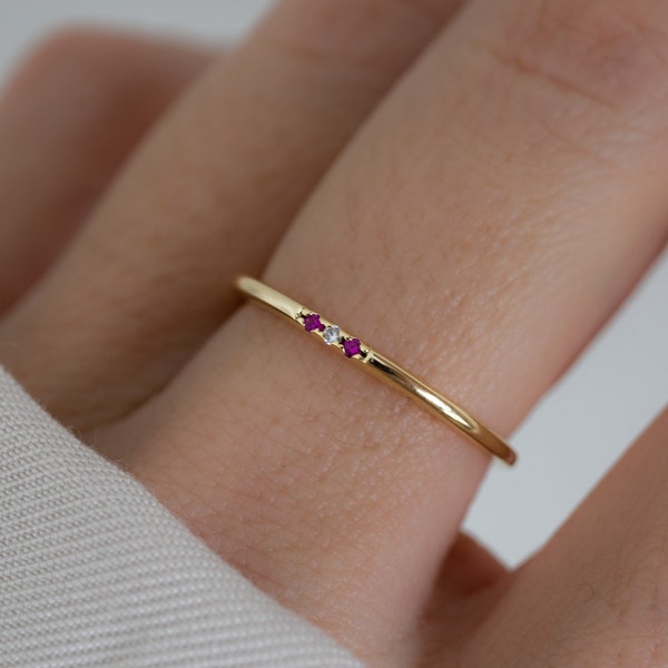 Ruby Gold Ring - Etsy