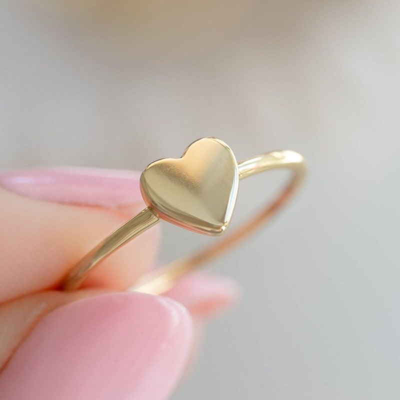 Gold Heart Ring - Etsy
