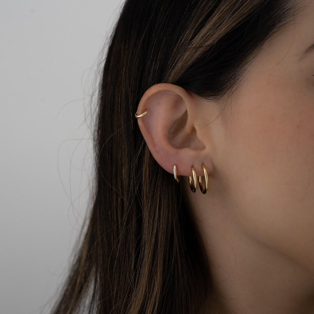 3 Hoop Earrings Set, Small Hoop Earrings, Minimalist Hoop Earrings ...