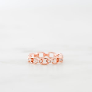 Dainty CZ Stacking Ring, Gold Minimalist Ring, CZ Ring, Simple Diamond ...