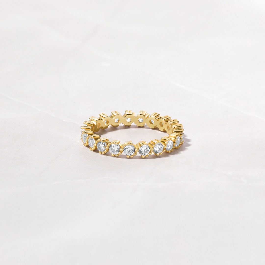 CZ Eternity Ring, CZ Eternity Band, Wedding Ring, Anniversary Gift, CZ ...