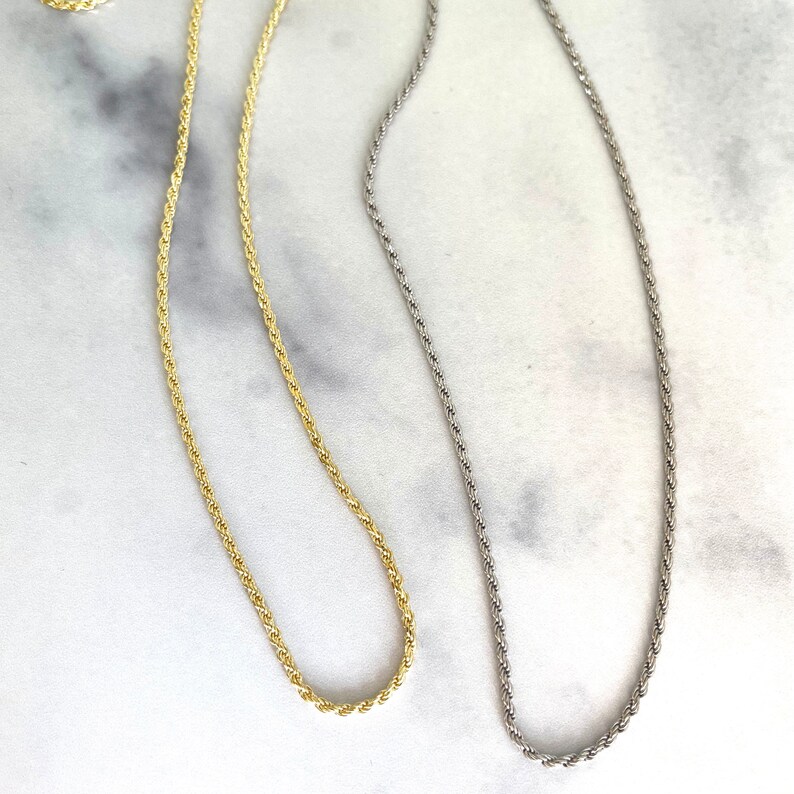 Skinny Rope Chain, Dainty Rope Chain, Gold Rope Chain, Layering Chain ...