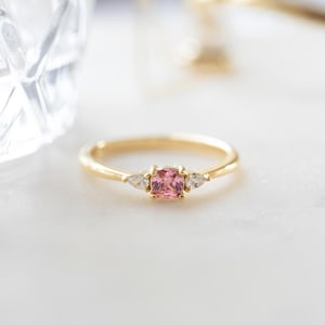 Pink Diamond Ring, Morganite Ring, Stacking Ring, October Birthstone ...