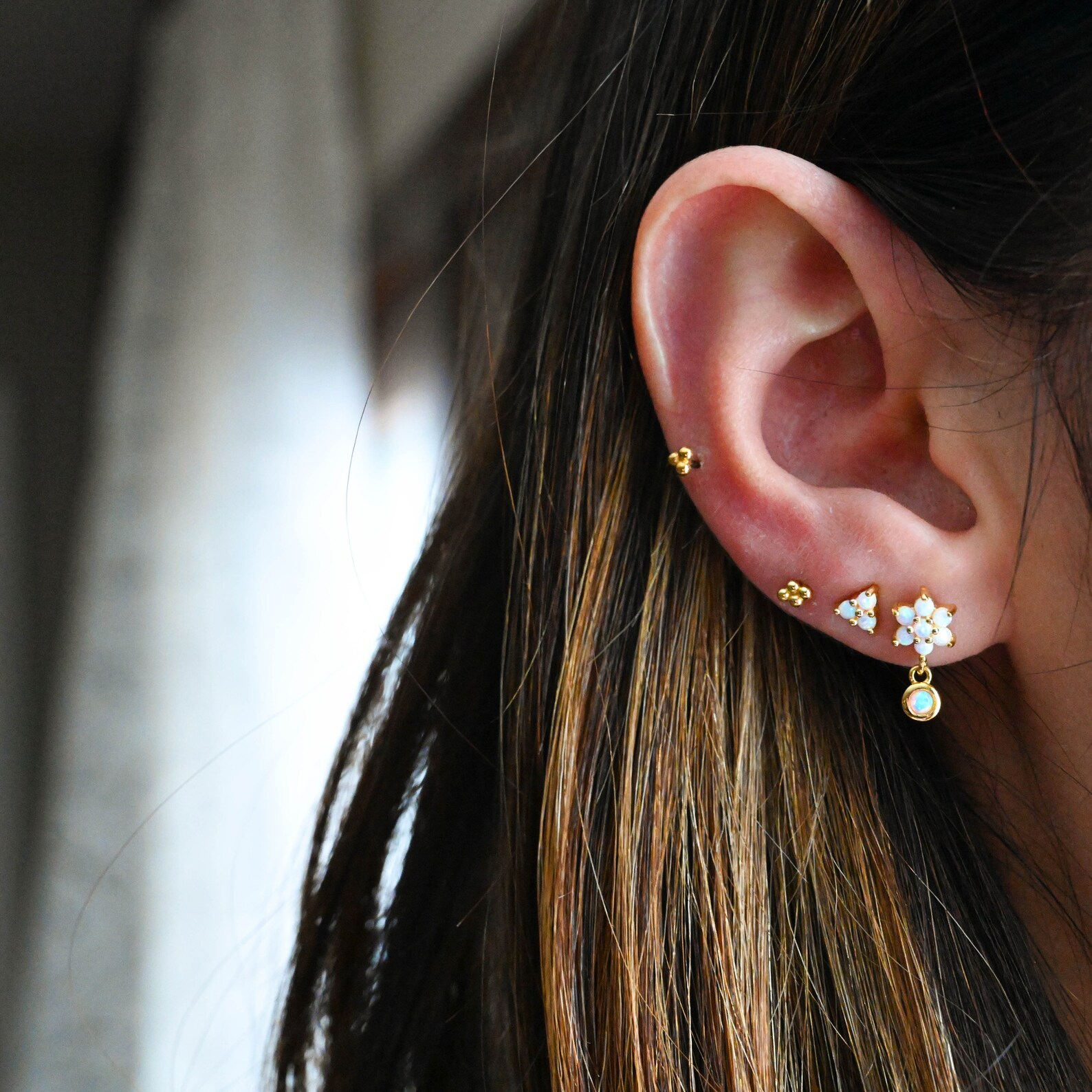 Opal Stud Earrings Small Studs Dainty Studs Minimalist - Etsy