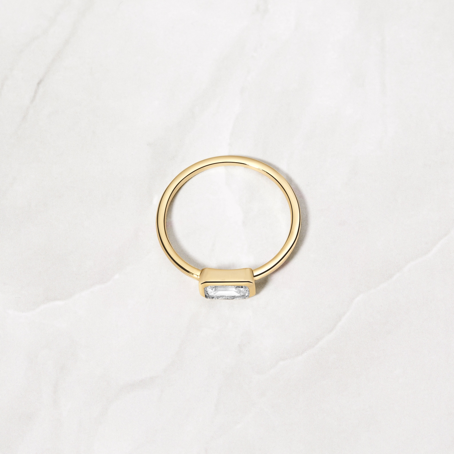 Baguette Ring, Rectangle Ring, Bezel Set Ring, Bezel Set Engagement ...