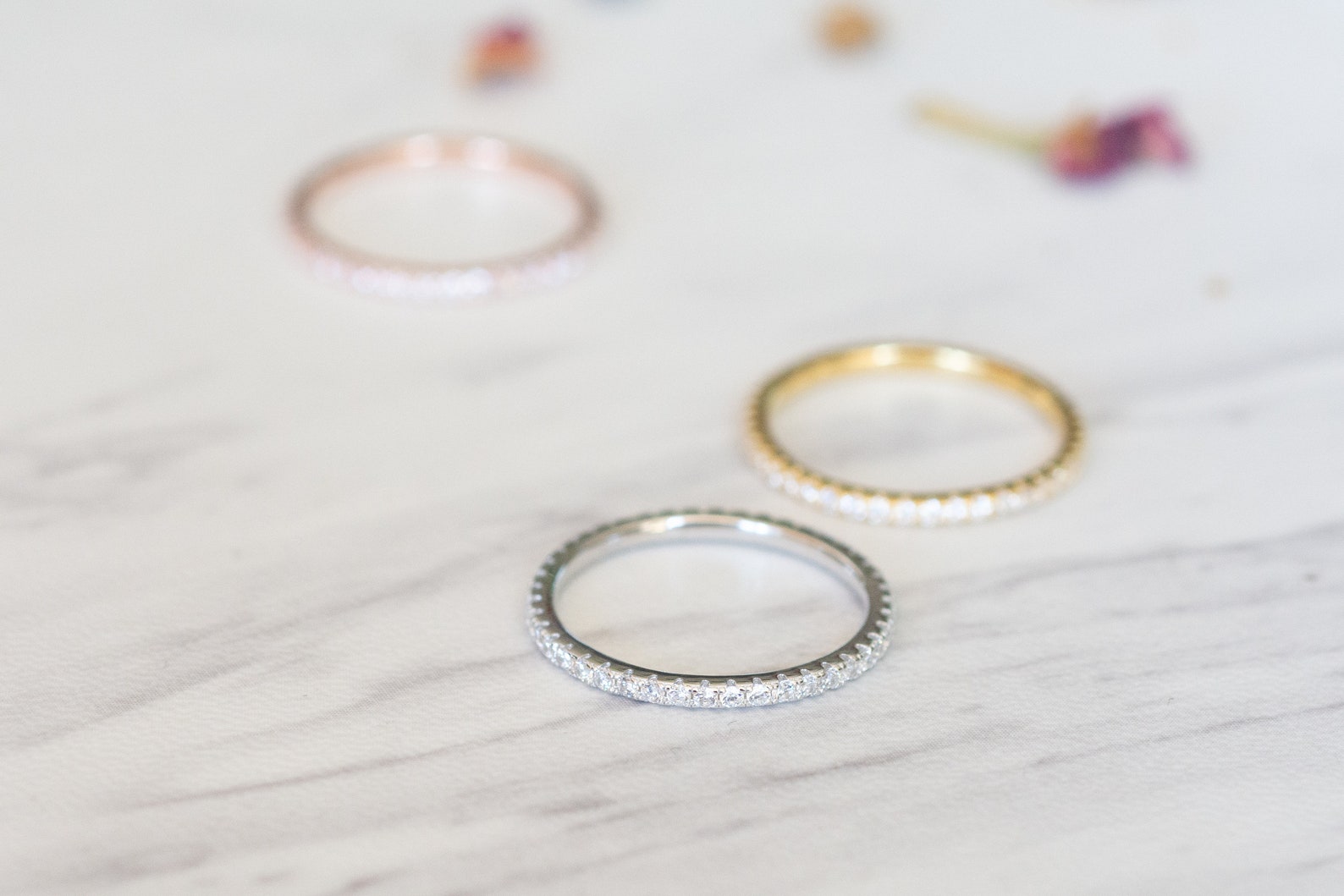 Dainty Stacking Ring Gold Minimalist Ring CZ Ring Simple - Etsy