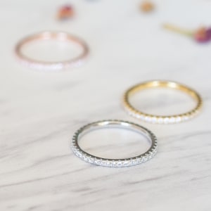 Dainty Stacking Ring, Gold Minimalist Ring, CZ Ring, Simple Diamond ...