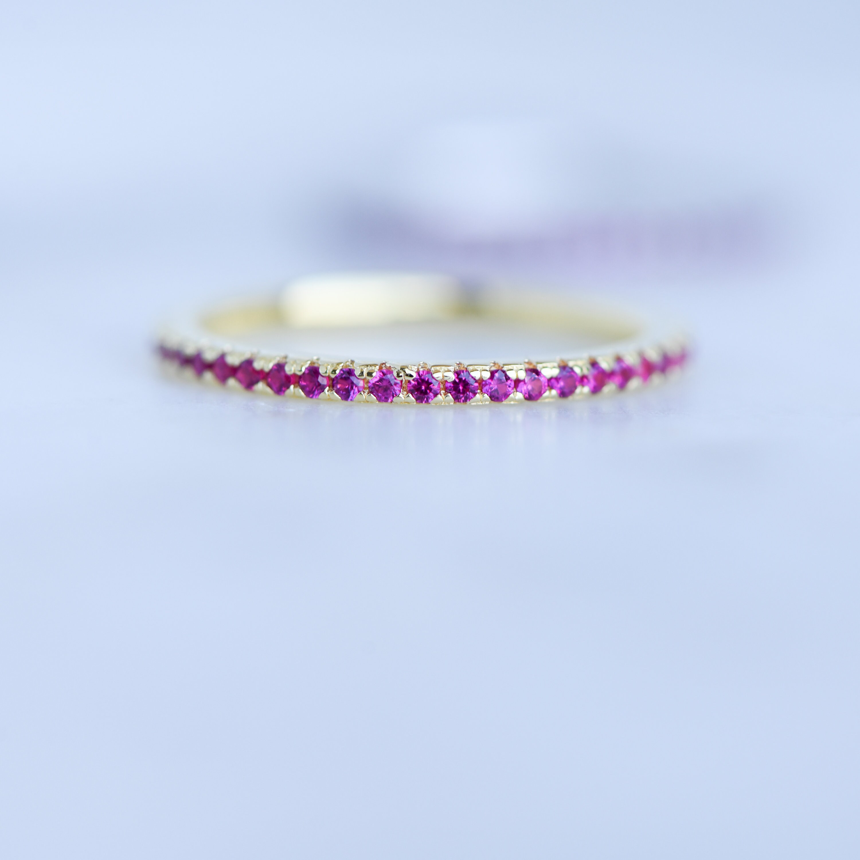 Dainty Ruby Eternity Ring Ruby Ring Ruby Stacking Ring July | Etsy