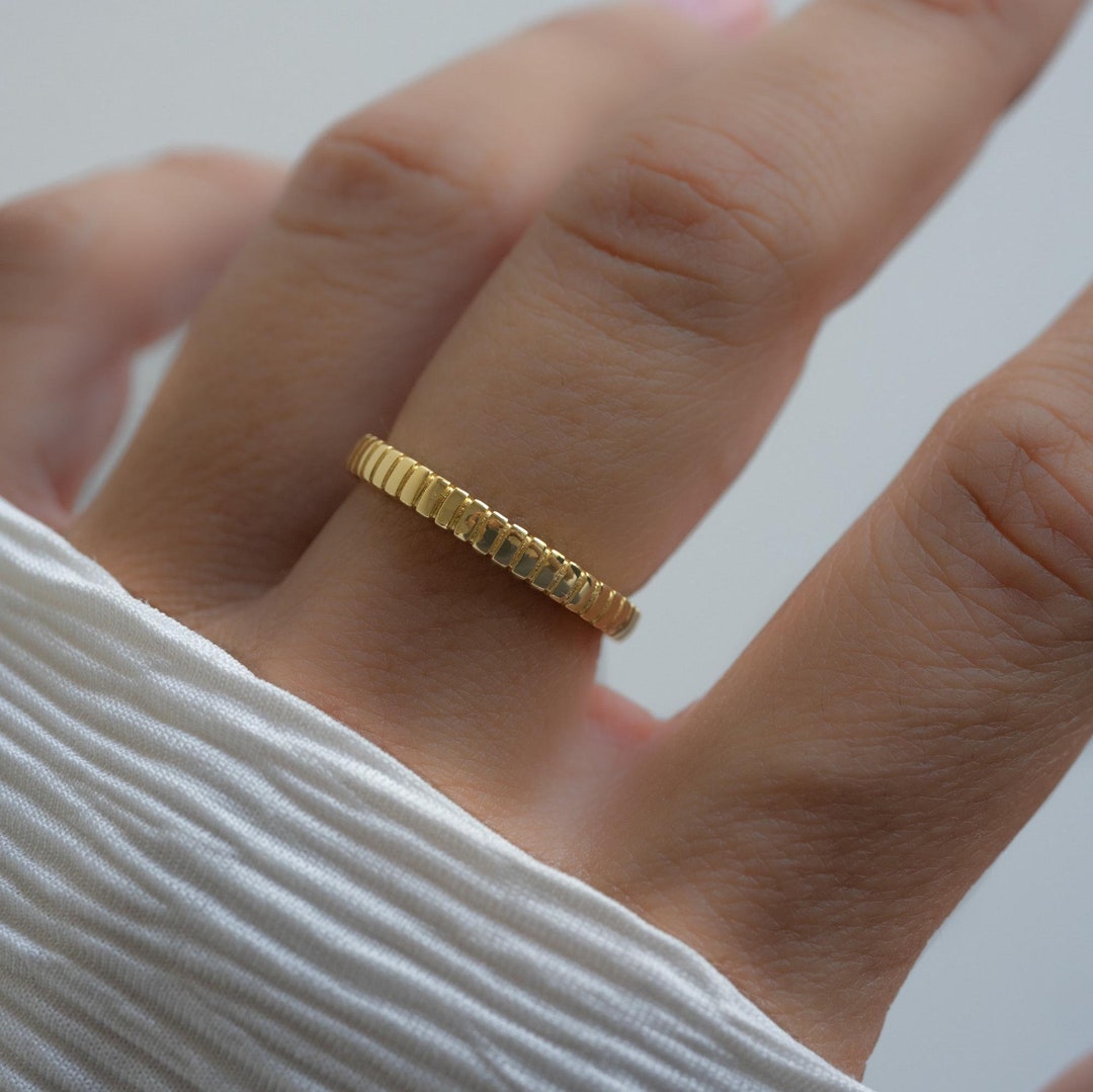 Textured Ring, Simple Ring, Dainty Ring, Sterling Silver Ring, Minimalist Ring, Gold Ring, Gift ...