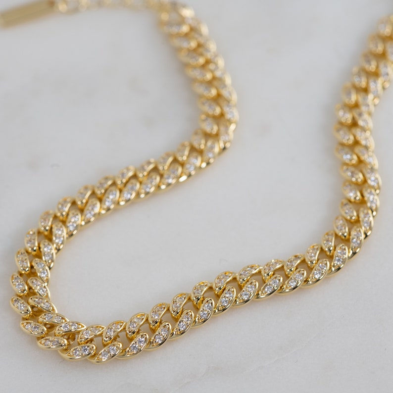 Cuban Link Bracelet Chain Bracelet Pave Cuban Link Curb | Etsy