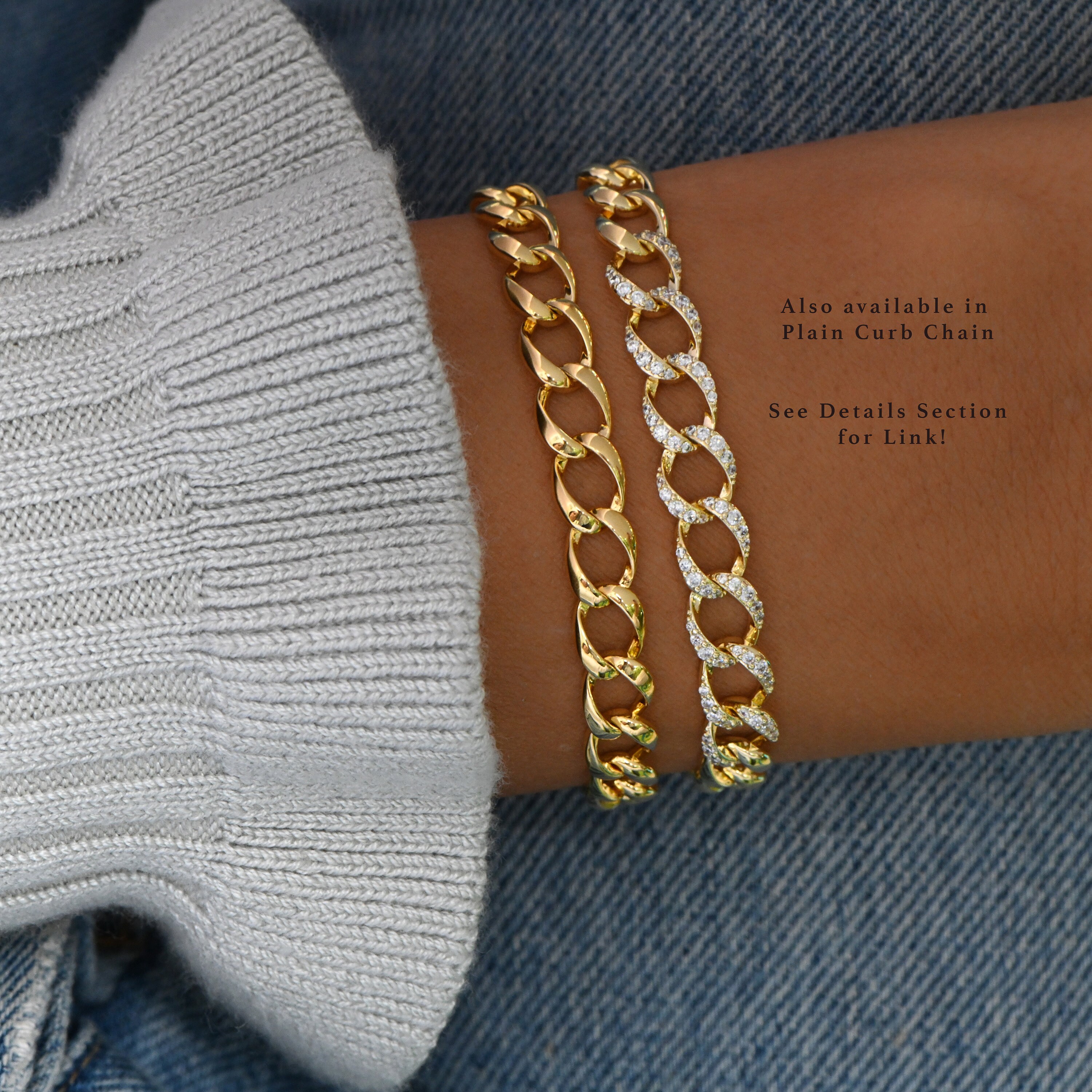 Chain Bracelet Cuban Link Bracelet Pave Cuban Link Curb - Etsy