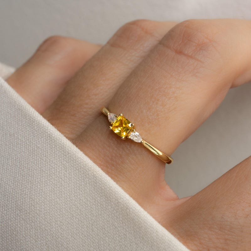 Yellow Topaz Ring - Etsy