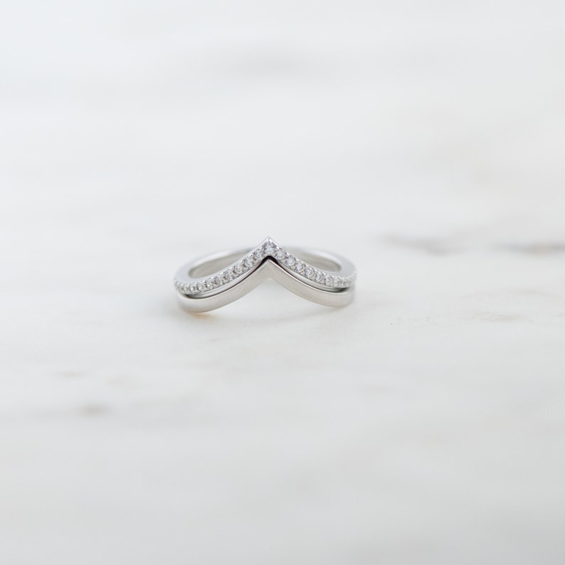 V Ring Set Stacking Ring Chevron Ring Minimalist Ring - Etsy