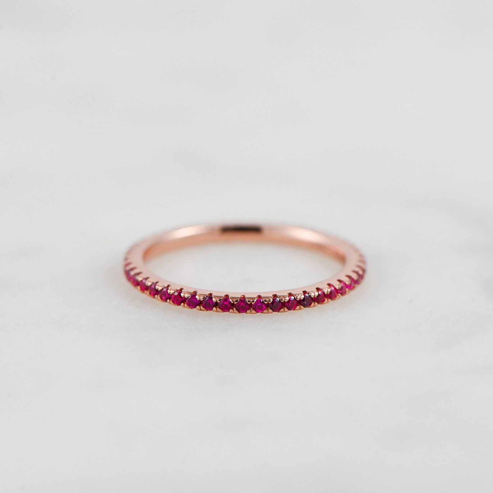 Dainty Ruby Eternity Ring Ruby Ring Ruby Stacking Ring July - Etsy