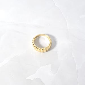 Statement Ring, Gold Ring, Fluted Ring, Minimalist Ring, Ribbed Ring ...