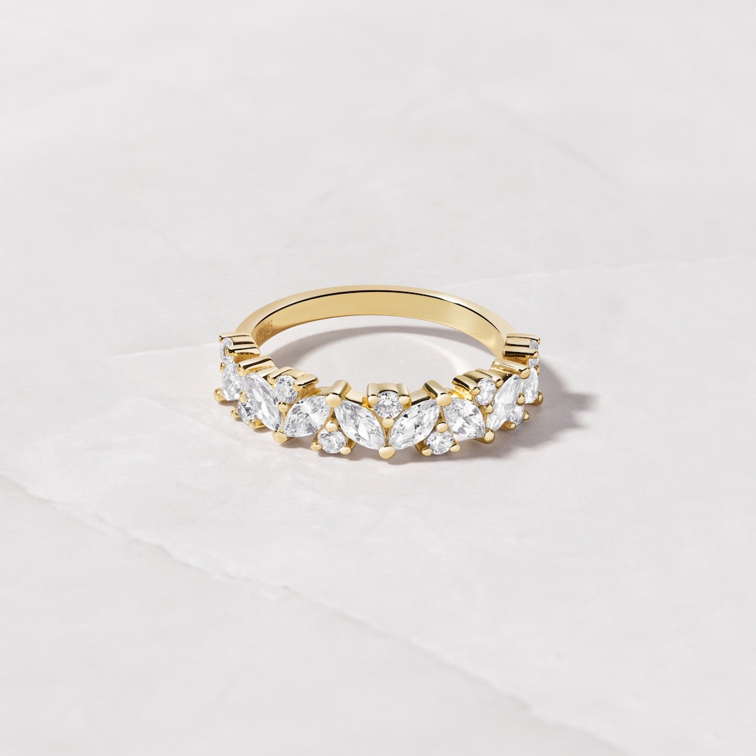 Diamond Ring, Multi-stone Diamond Ring, Wedding Band, Gold Ring ...