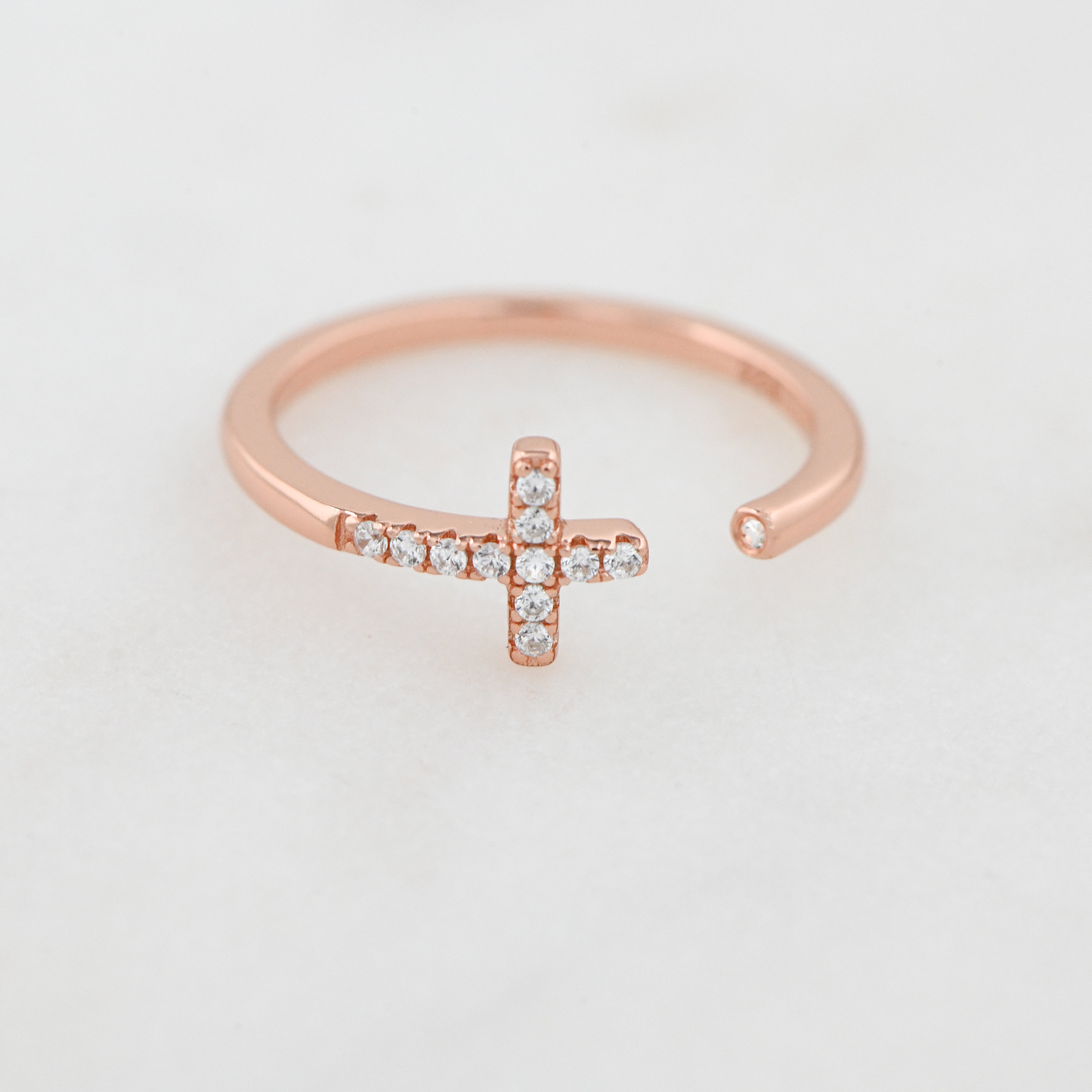 Cross Ring Sideways Cross Ring Dainty Cross Ring Cross Ring | Etsy