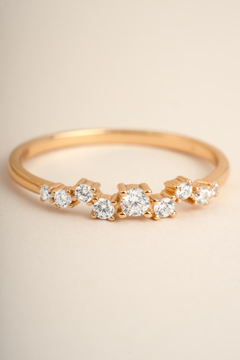Multi-stone Cluster Ring by Sami Jewels, Diamond Ring, Stackable Rings ...