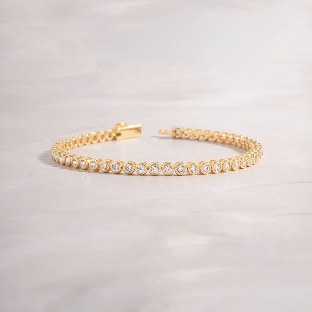 Tennis Bracelet, Gold Tennis Bracelet, Cubic Zirconia Tennis Bracelet, Dainty Bracelet, Diamond ...