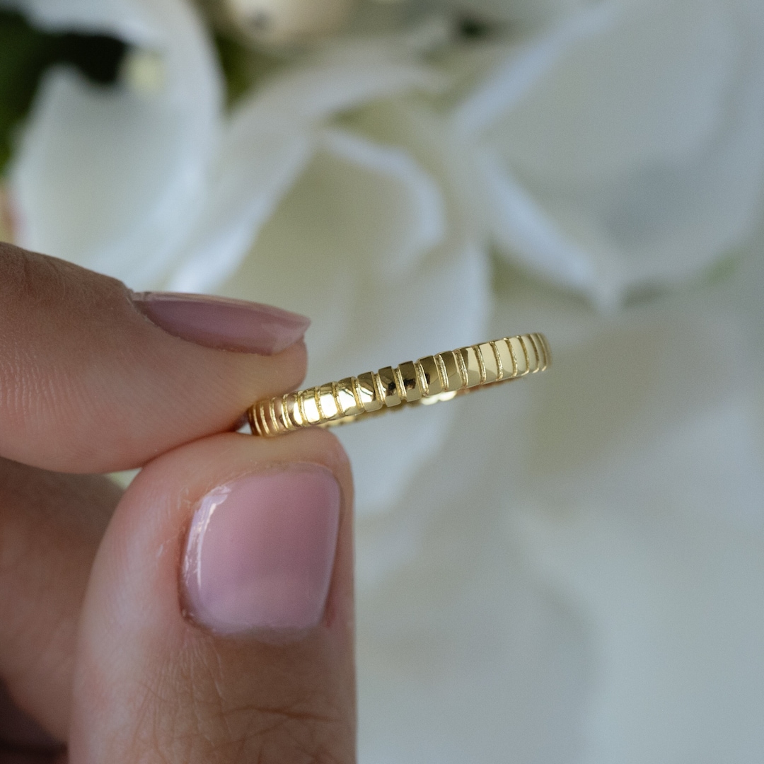 Textured Ring, Simple Ring, Dainty Ring, Sterling Silver Ring, Minimalist Ring, Gold Ring, Gift ...