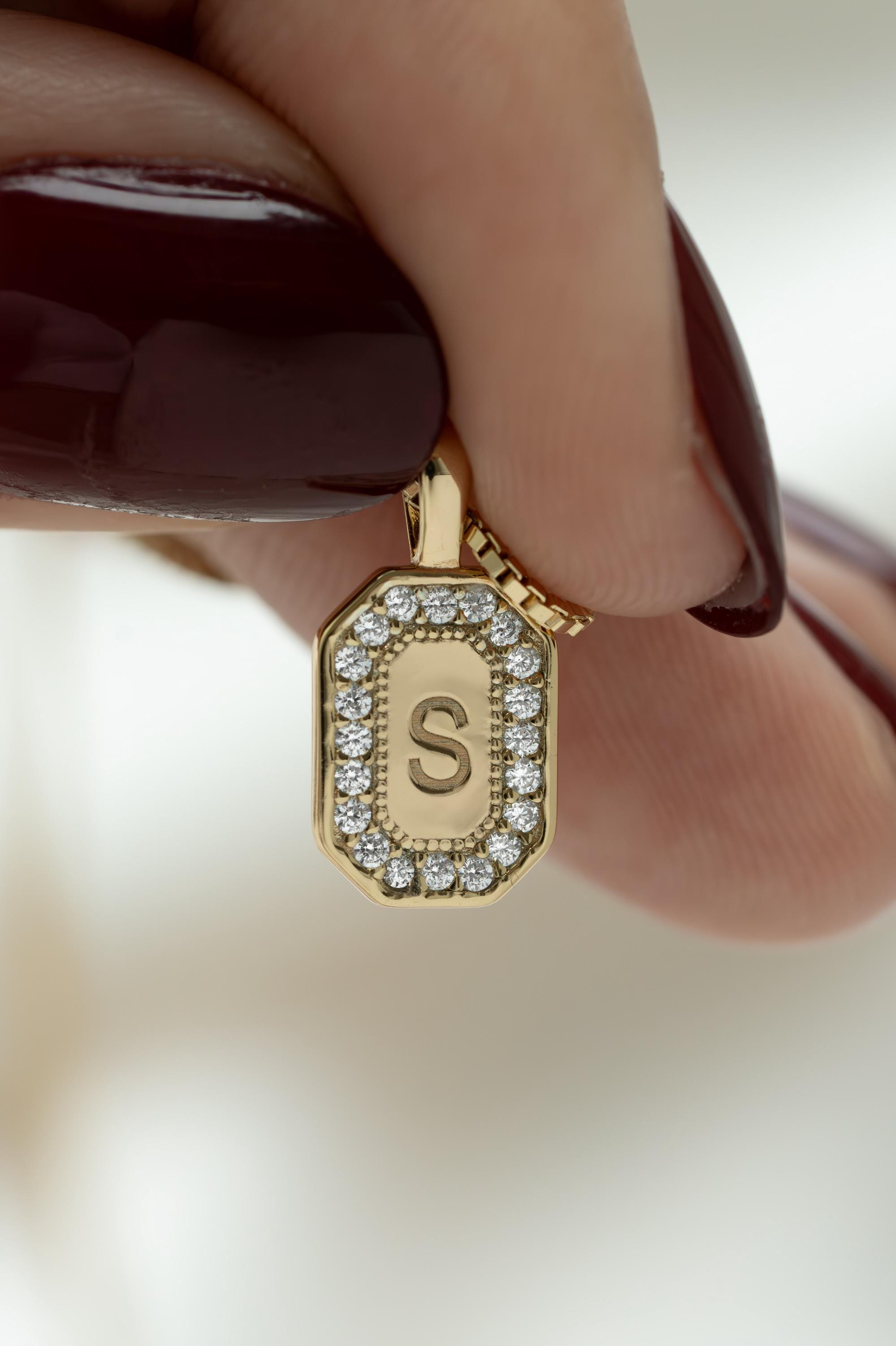 Custom Initial Necklace by Sami Jewels, Diamond Necklace, Pendant ...