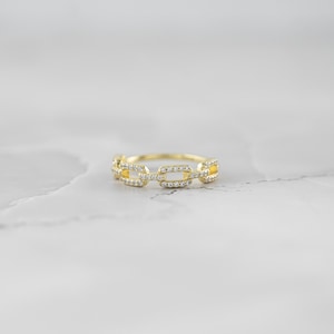 Chain Link Ring, Dainty Stacking Ring, Minimalist Ring, Samijewels Ring ...