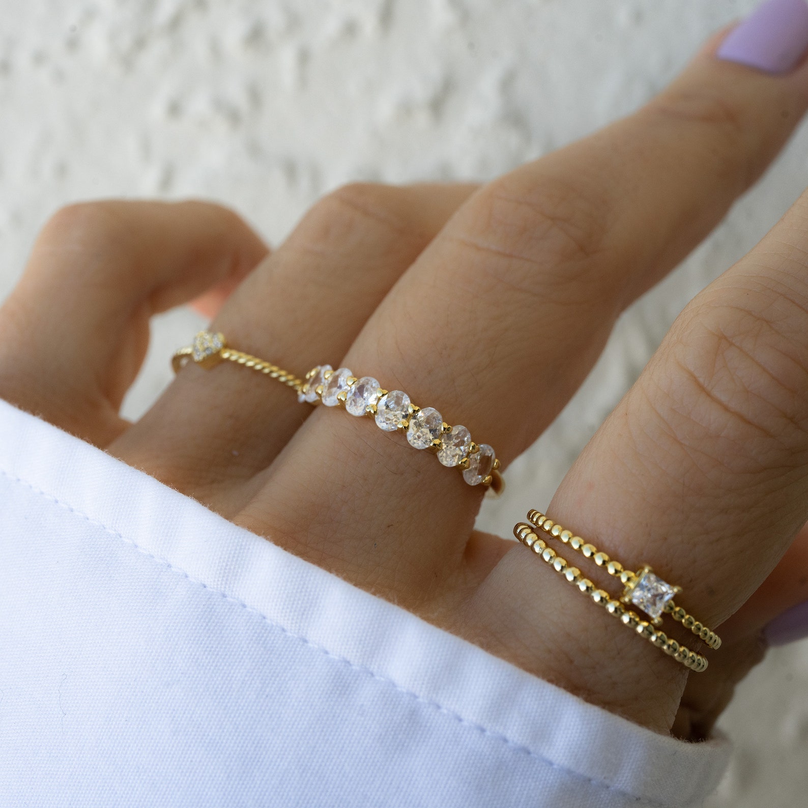 Oval Diamond Ring, Stacking Ring, Diamond Band, Wedding Band ...