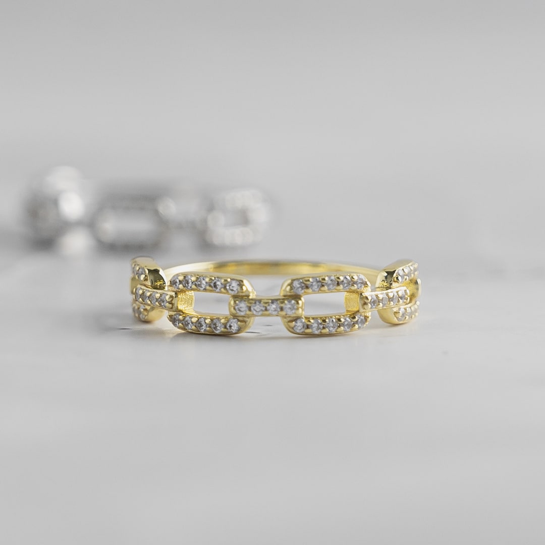 Chain Link Ring, Dainty Stacking Ring, Minimalist Ring, Samijewels Ring ...