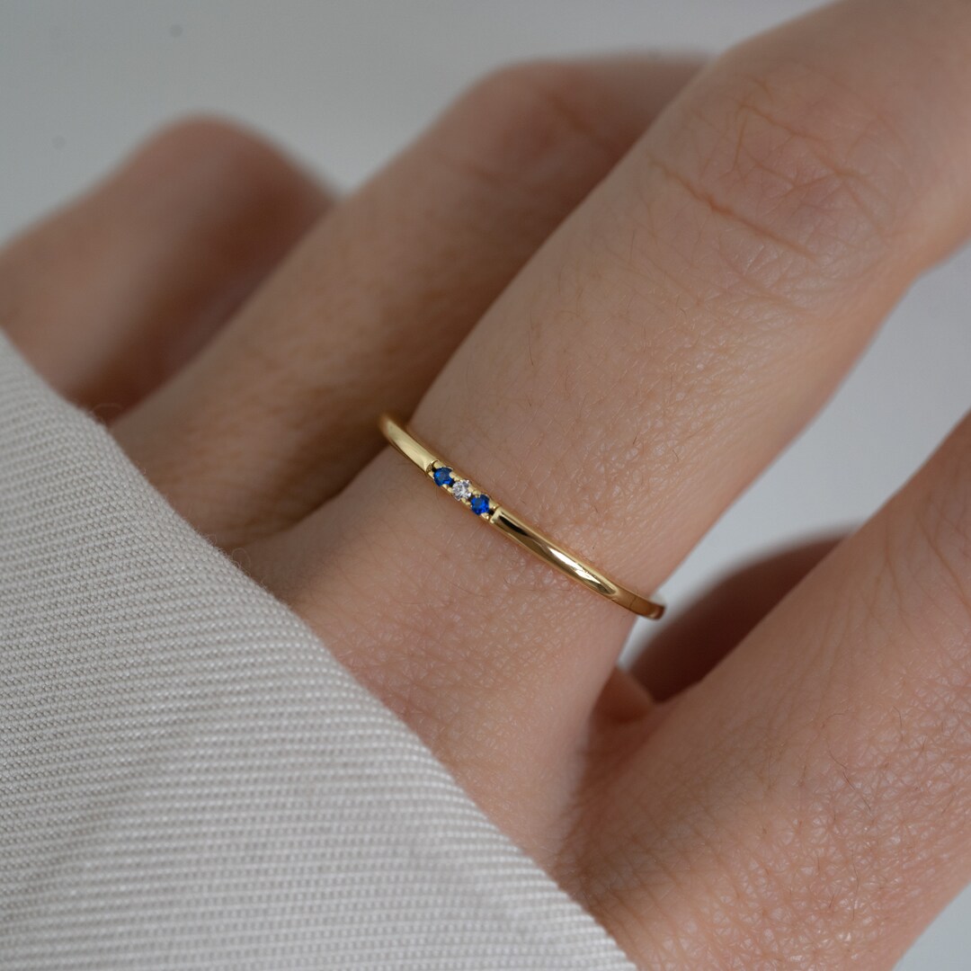 Sapphire Ring Minimalist Ring Gold Rings Rings for Women Gift for Her ...
