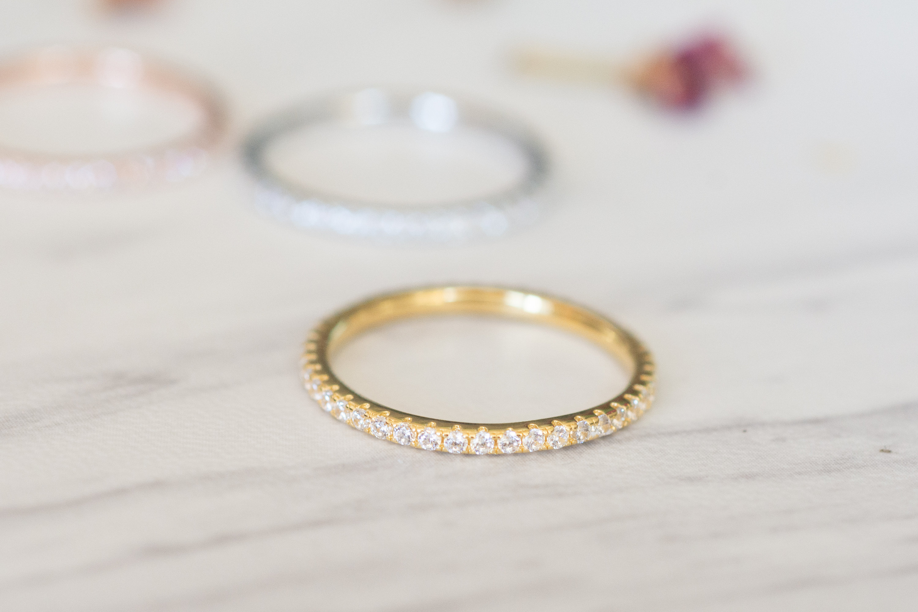 Dainty Stacking Ring Gold Minimalist Ring CZ Ring Simple - Etsy