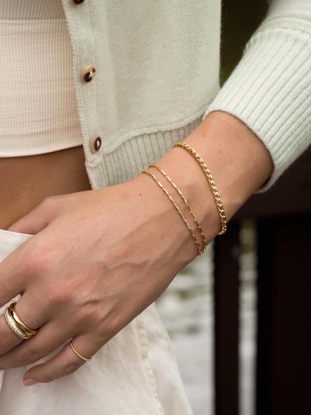 Two Bracelet Set by Sami Jewels, Chain Bracelet, Adjustable Bracelet ...