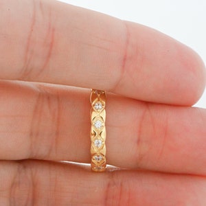 Dainty CZ Stacking Ring, Gold Minimalist Ring, CZ Ring, Simple Diamond ...