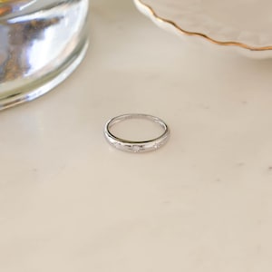 Thin Starburst Diamond Ring, Star Setting Celestial Ring, Gold Ring ...