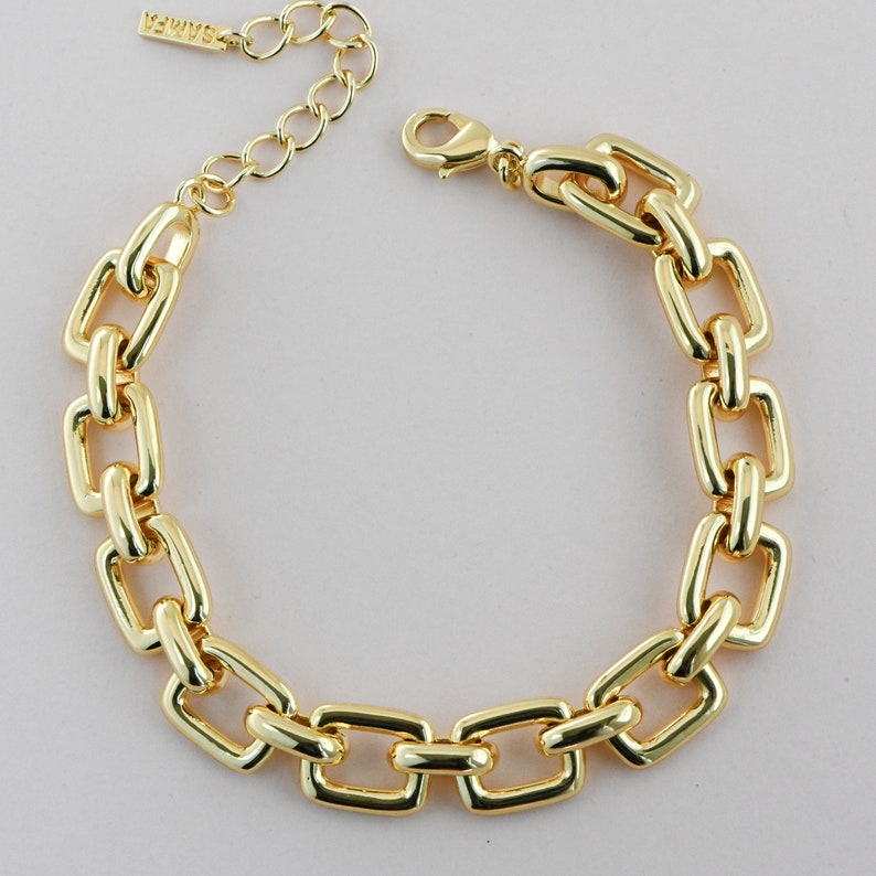 Chunky Link Bracelet Chunky Bracelet Link Bracelet Vintage - Etsy