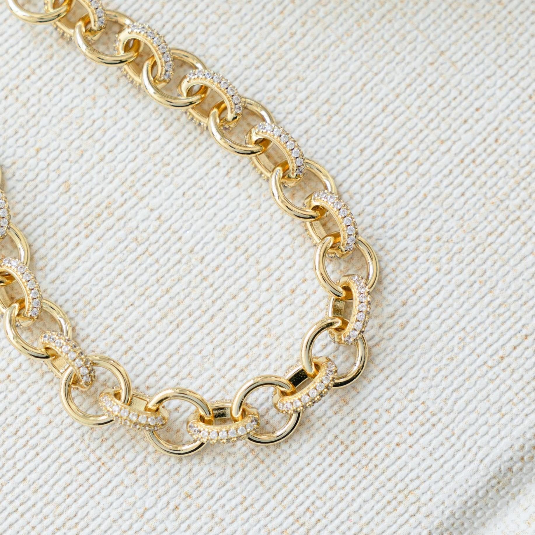 Pavé Chain Link Bracelet, Chain Link Bracelet, Link Bracelet, Chunky ...