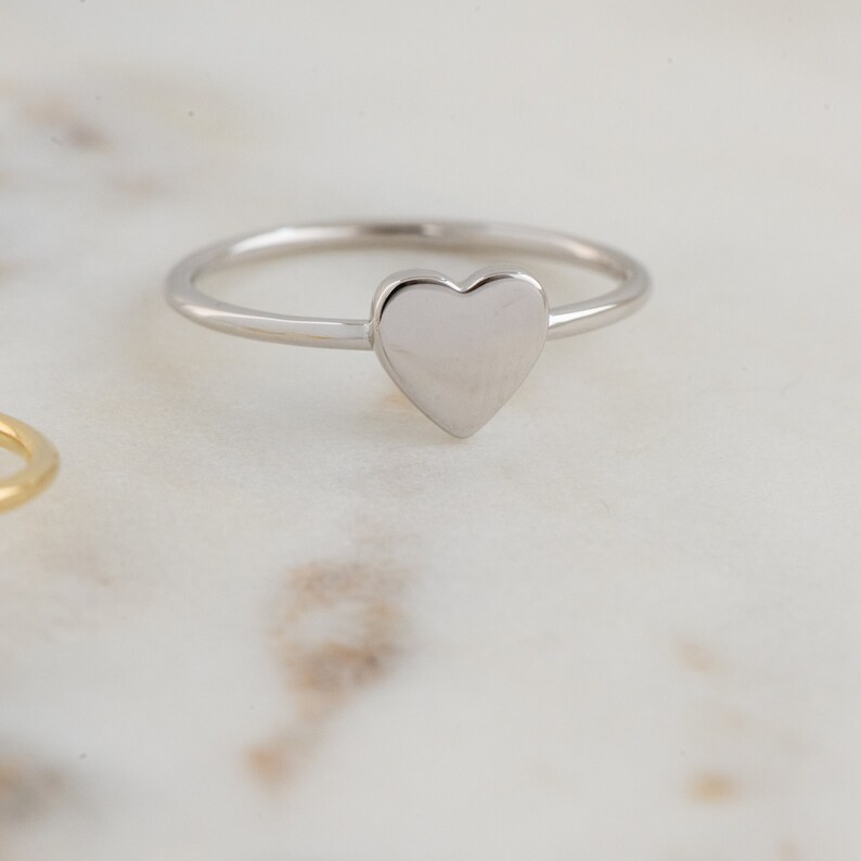 Heart Ring Sterling Silver Heart Ring Gold Heart Ring Heart | Etsy