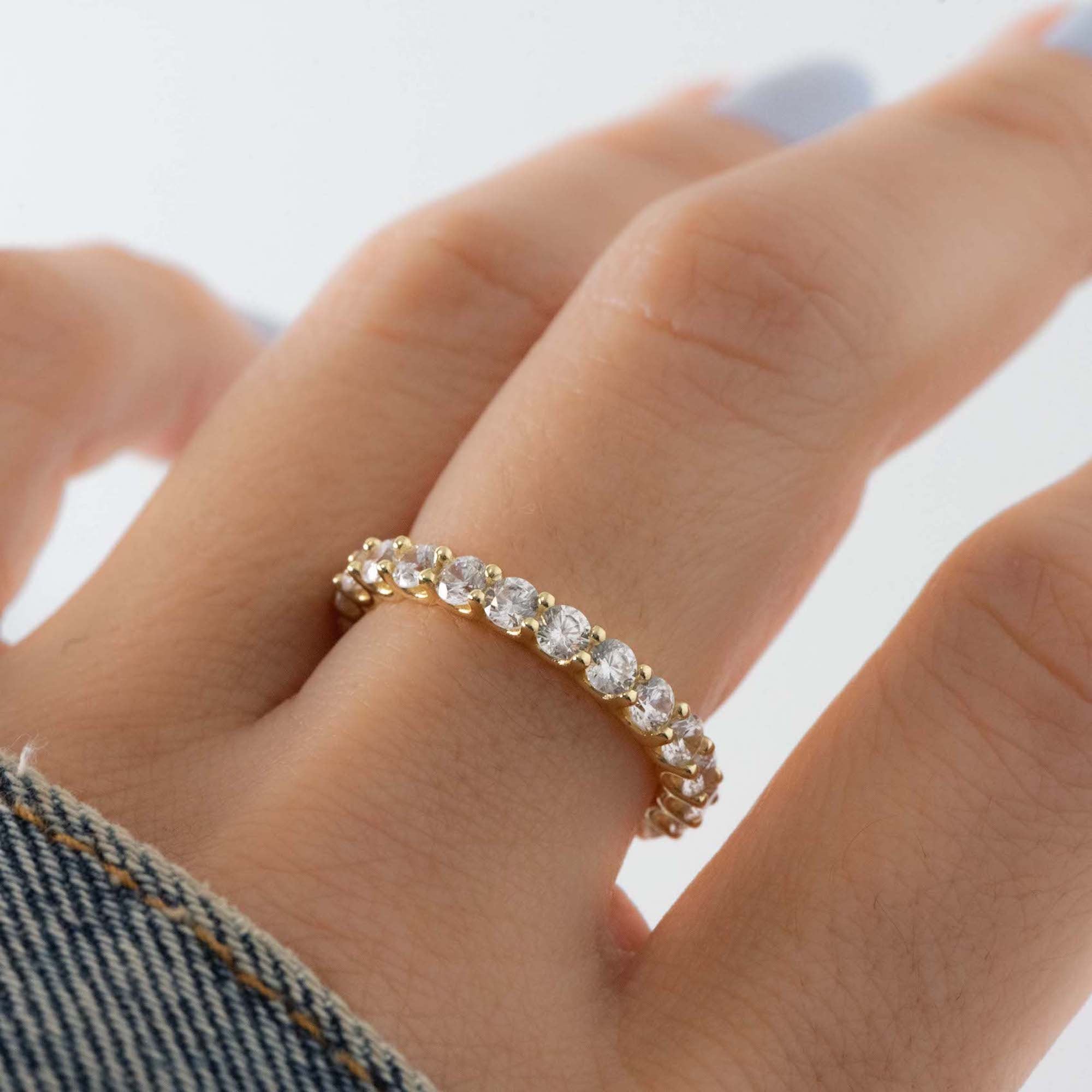 Eternity Band Stacking Ring Diamond Band Wedding Band - Etsy