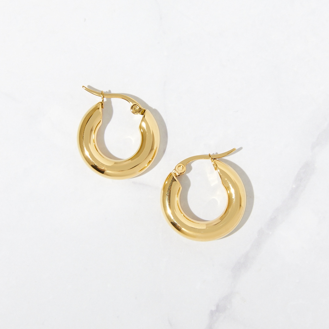 20mm Tube Hoop Earrings, Gold Hoops, Silver Hoop Earrings, Thick Hoop ...
