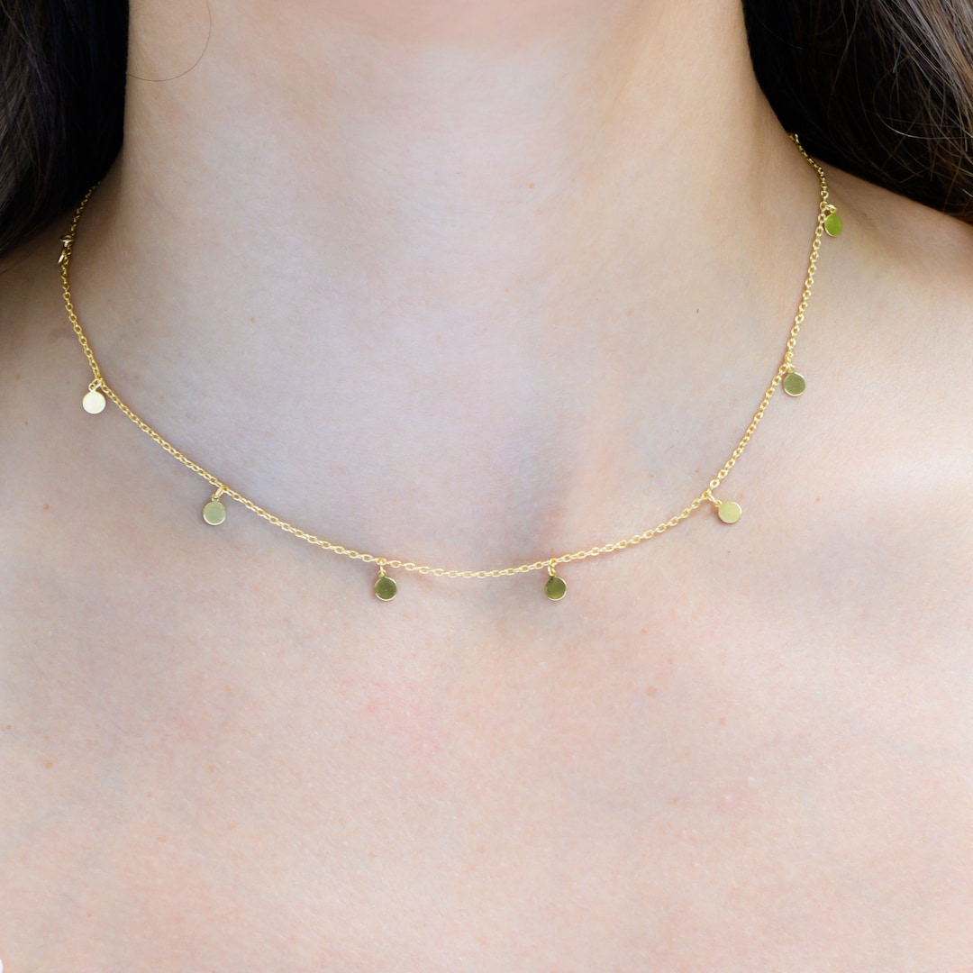 Dainty Charm Necklace, Sterling Silver Necklace, Gold Charm Necklace ...