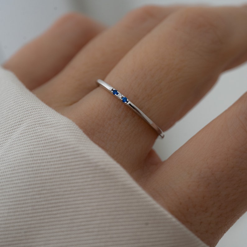 Sapphire Ring Minimalist Ring Gold Rings Rings for Women Gift - Etsy